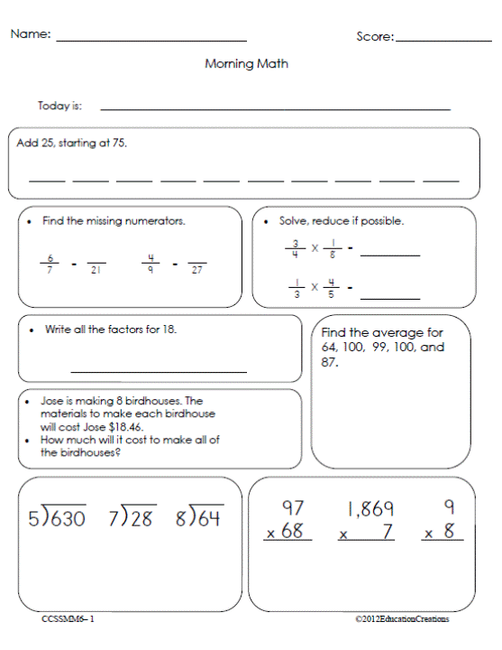 Morning Math